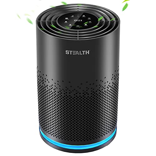 STEALTH Air Purifier for Home, H13 True HEPA Filter Cleaner with Washable Filter, PM2.5 Monitor, Covers up to 1450 Ft², Captures 99.97% of Airborne particles for Smoke, Dust, Odors, JAP230, Black