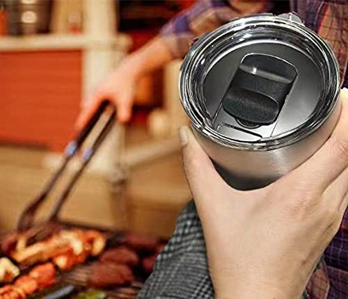 Tumbler Lid 20oz, Fit YE-TI Rambler Or Old Style RTIC Coffee Tumbler, Spillproof Ozark Trail Lids, Slider Switch Spill Proof Tumbler Cover (Black, 2 Packs, 20oz)