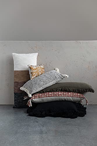Creative Co-Op Cotton Lumbar Tassels Pillow, 32" x 14", Multicolored