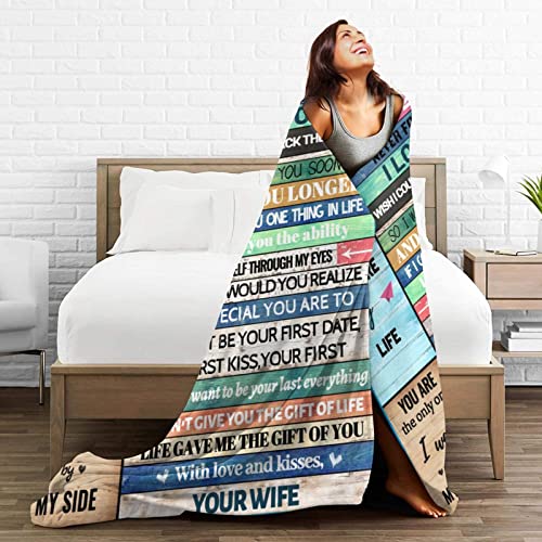 to My Husband Throw Blanket Super Soft Flannel Air Conditioner Blanket Warm Blanket Applicable All Season for Bed Couch Living Room(60"x50")