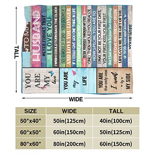 to My Husband Throw Blanket Super Soft Flannel Air Conditioner Blanket Warm Blanket Applicable All Season for Bed Couch Living Room(60"x50")