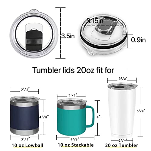 Tumbler Lid 20oz, Fit YE-TI Rambler Or Old Style RTIC Coffee Tumbler, Spillproof Ozark Trail Lids, Slider Switch Spill Proof Tumbler Cover (Black, 2 Packs, 20oz)
