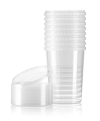NYHI 32-oz. Round Clear Deli Containers with Lids | Stackable, Tamper-Proof BPA-Free Food Storage Containers | Recyclable Airtight Container for Kitchen Storage, Meal Prep, Take Out | 18 Pack