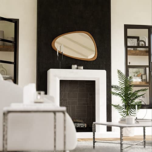 WallBeyond 30.5" H x 19.5" W Asymmetrical Decor Irregular Accent Wall Mirror for Entryway, Hallway, etc || Shape: Abstract & Unique Cobblestone, Vertical - 342104