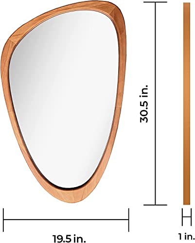 WallBeyond 30.5" H x 19.5" W Asymmetrical Decor Irregular Accent Wall Mirror for Entryway, Hallway, etc || Shape: Abstract & Unique Cobblestone, Vertical - 342104
