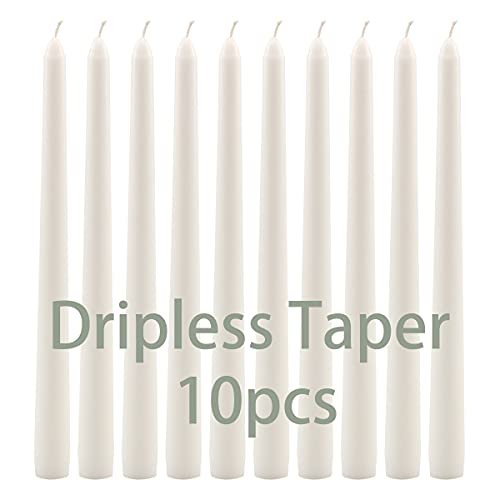 Stonebriar Tall 10" Unscented Dripless 10 Pack Taper Candles