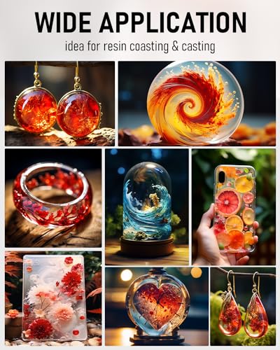 Smallbudi 17 Oz Epoxy Resin Kit - Crystal Clear Epoxy Resin & Hardener for DIY Art, Crafts, Mold Casting, Resin Coasting, Wood, Jewelry Making, Food Safe, Heat & UV Resistant, No Bubble 1:1 Ratio