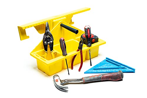 Jokari Universal Rotating Ladder Tray. Hold Tools, Nails, Screws, Paint, Brushes and Accessories. Hook 3 Bucket Shelf On Any Rung For Auto Storage Platform. Little Attachment Caddy, Giant Benefits