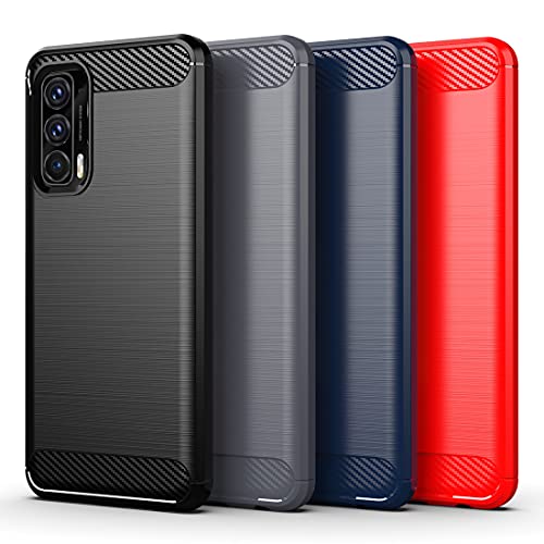 Osophter for Moto Edge 2021 Case,Moto Edge 5G UW Case with 2pcs Screen Protector Shock-Absorption Flexible TPU Rubber Protective Cell Phone Cover for Motorola Moto Edge(2021)(Navy Blue)