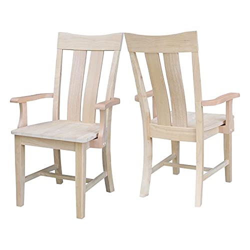 International Concepts Ava Unfinished Wood Arm Chair