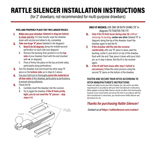 Rattle Silencer Trailer Hitch Anti-Rattle Stabilizer Device for 2" Hitches, Trailer Hitch Rattle Stop, Heavy Duty Polymer, No Tools Needed