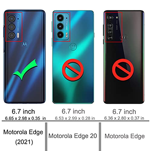 Osophter for Moto Edge 2021 Case,Moto Edge 5G UW Case with 2pcs Screen Protector Shock-Absorption Flexible TPU Rubber Protective Cell Phone Cover for Motorola Moto Edge(2021)(Navy Blue)