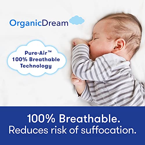 Organic Dream Pack and Play Mattress I [Dual-Sided] I Firm Infant Side + Memory Foam Toddler Side I Plush 100% Organic Cover I Fits Most Pack N Play Playpens and Playards