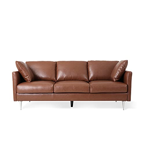 Christopher Knight Home Brockbank Sofas, Cognac Brown + Silver