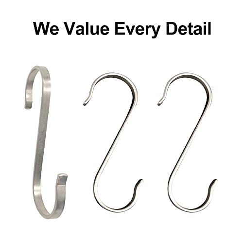 RTCUL S Hooks Heavy Duty 304 Stainless Steel 3.3" Hooks 12 Pack S Shaped Hanging Hooks for Kitchen, Bathroom, Bedroom and Office(0.9in×1.1in×3.3in)