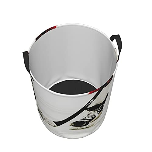 Laundry Hamper Round, Large Canvas Fabric Lightweight Storage Basket Toy Organizer Ice Hockey Pattern Dirty Clothes Collapsible Waterproof Dirty Clothes Hamper For Bedroom