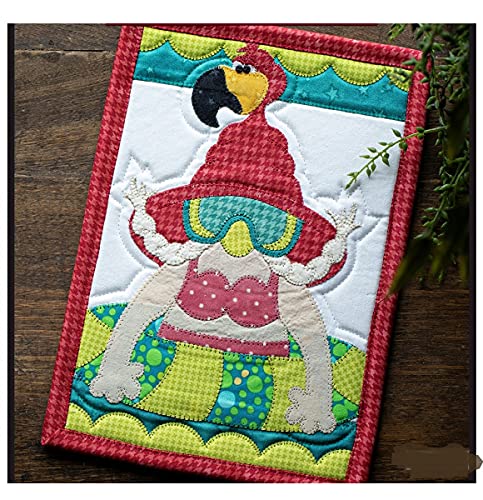 The Whole Country Caboodle Floaty Flamingo Gnome Mug Rug Kit Pattern