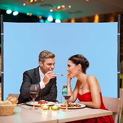 Grezone Single Large Panel Room Divider with Wheels Privacy Screen for Bed Room Dining Room Living Room Partition Home Office Dorm (Sky Blue)