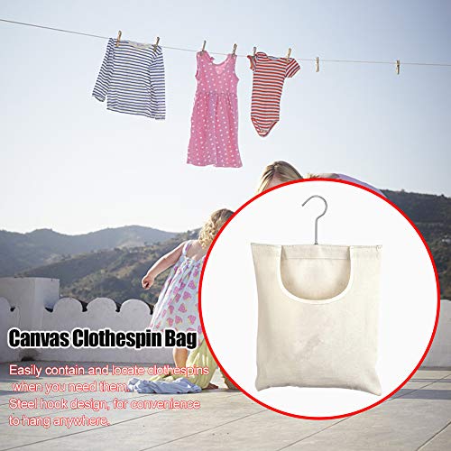 Clothes Pins Bag Holder Oxford Cloth Bag with Steel Hook ,Suitable for Home, Balcony, Travel Portable and So On(Bag)
