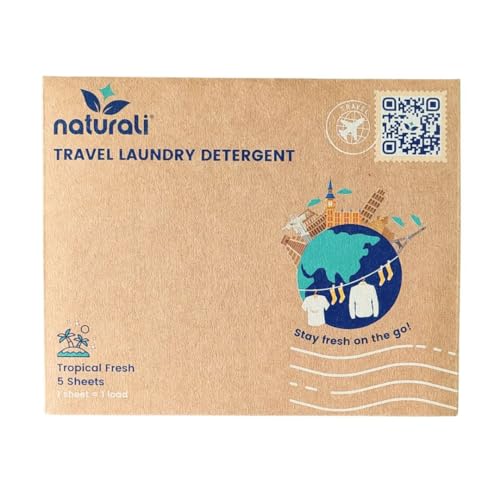 "Naturali Eco Travel Laundry Detergent Sheets - 5-Pack: Compact, Convenient, Cruise Ship Essentials; Sink & Hand Wash Soap; Must-Have for International & European Travel