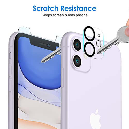 JETech Screen Protector for iPhone 11 6.1-Inch with Camera Lens Protector, Tempered Glass Film, 2-Pack Each