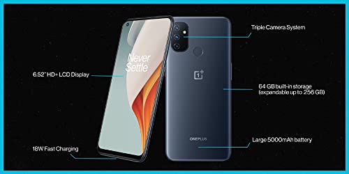 OnePlus Nord N100 LTE 4GB(RAM)+64GB 90Hz Display (T-Mobile/Sprint Unlocked) BE2012 Long Lasting Battery Smartphone - Midnight Frost (Renewed)