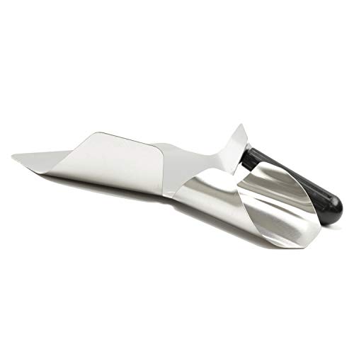 QJFCare Stainless Steel French Fry Bagger Scoop Chip Popcorn Bagger Ice Candy Snacks Desserts Scooper with Removable Handle - Right Hand
