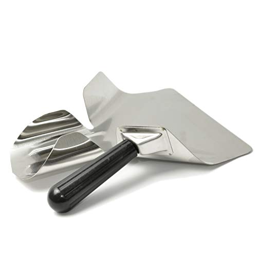 QJFCare Stainless Steel French Fry Bagger Scoop Chip Popcorn Bagger Ice Candy Snacks Desserts Scooper with Removable Handle - Right Hand