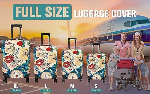 Lefowru Luggage Cover Protector Travel Suitcase Covers Protective Skin for Carry On Baggage Fit 18-20 Inch Luggage