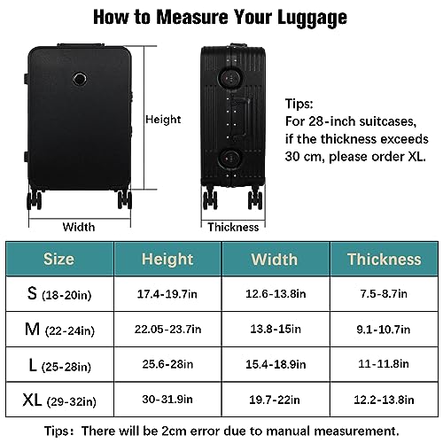 Lefowru Luggage Cover Protector Travel Suitcase Covers Protective Skin for Carry On Baggage Fit 18-20 Inch Luggage