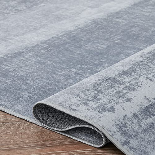 jinchan Area Rug 2x7 Runner Rug Modern Abstract Rug Indoor Contemporary Carpet Foldable Thin Rug Hallway Soft Mat Kitchen Light Grey Print Floor Cover Non Slip for Bathroom Bedroom Living Room