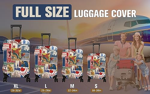 Lefowru Luggage Cover Protector Travel Suitcase Covers Protective Skin for Carry On Baggage Fit 18-20 Inch Luggage