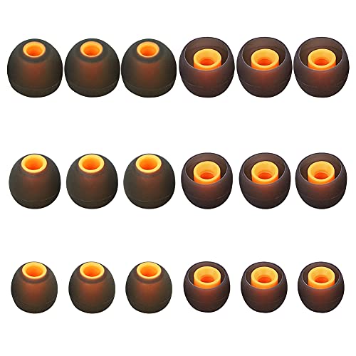 9 Pairs Replacement Earbud Tips,Silicone Eargels Ear Tips,Compatible with Senso,Zeus,Otium,Hussar,Mpow(Inner Hole 3.8-5.1mm) in-Ear Headphones S,M,L