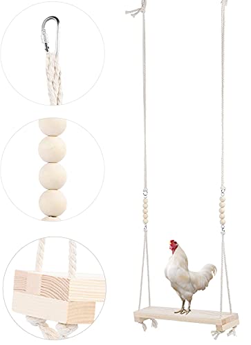 3 Packs Chicken Toys for Coop, Including Chicken Swing, Xylophone, Vegetable Hanging Feeder for Hens, for Chicken Medium Large Bird Parrot Training