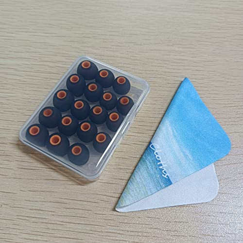 9 Pairs Replacement Earbud Tips,Silicone Eargels Ear Tips,Compatible with Senso,Zeus,Otium,Hussar,Mpow(Inner Hole 3.8-5.1mm) in-Ear Headphones S,M,L