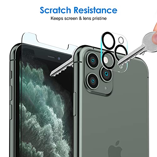 JETech Screen Protector for iPhone 11 Pro Max 6.5-Inch with Camera Lens Protector, Tempered Glass Film, 2-Pack Each