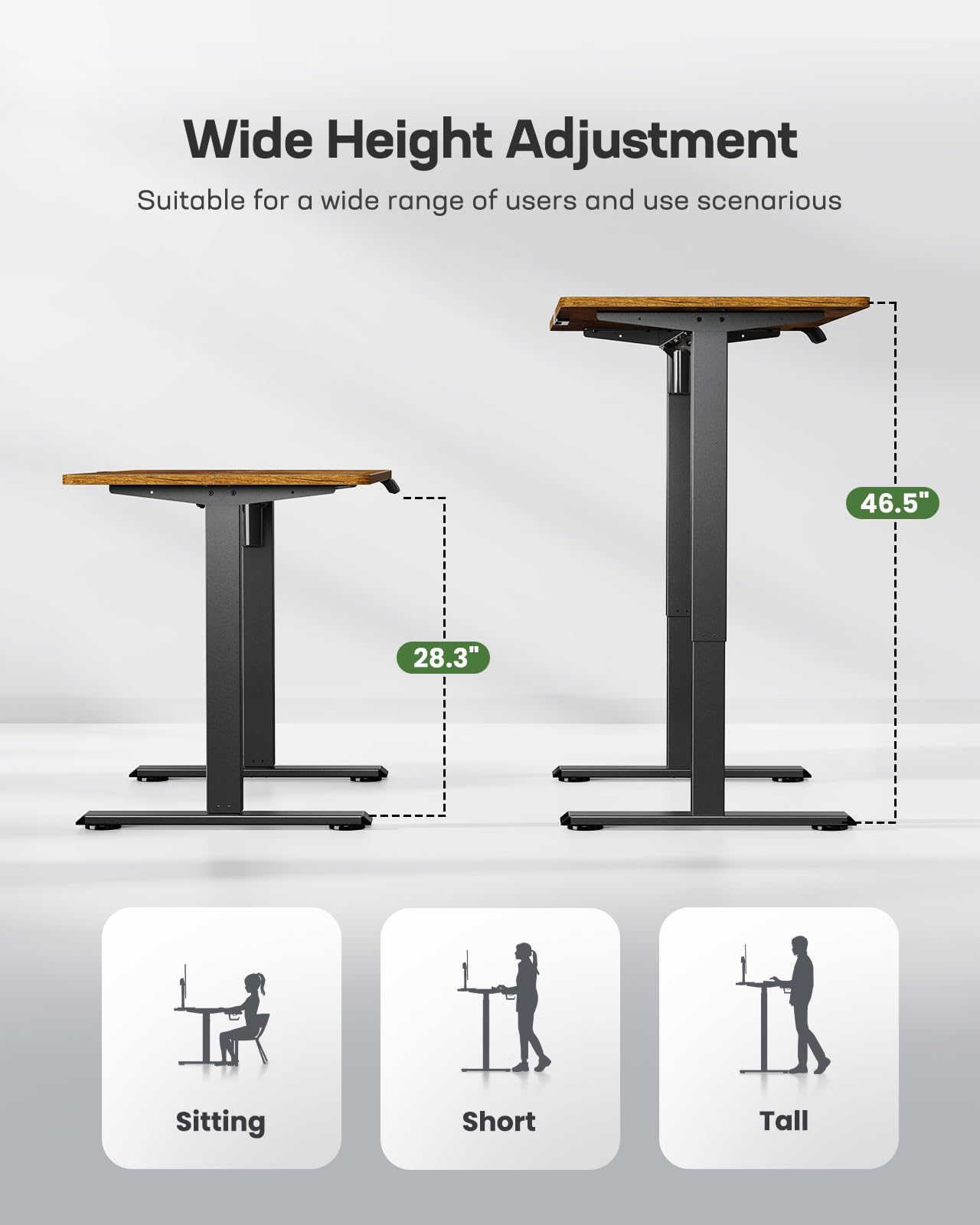 Marsail Electric Standing Desk, 55 * 24 Inch Height Adjustable Sit Stand up Desk with 3 Memory Preset, Headphone Hook Computer Desk Workstation for Home Office, Treadmill Pad