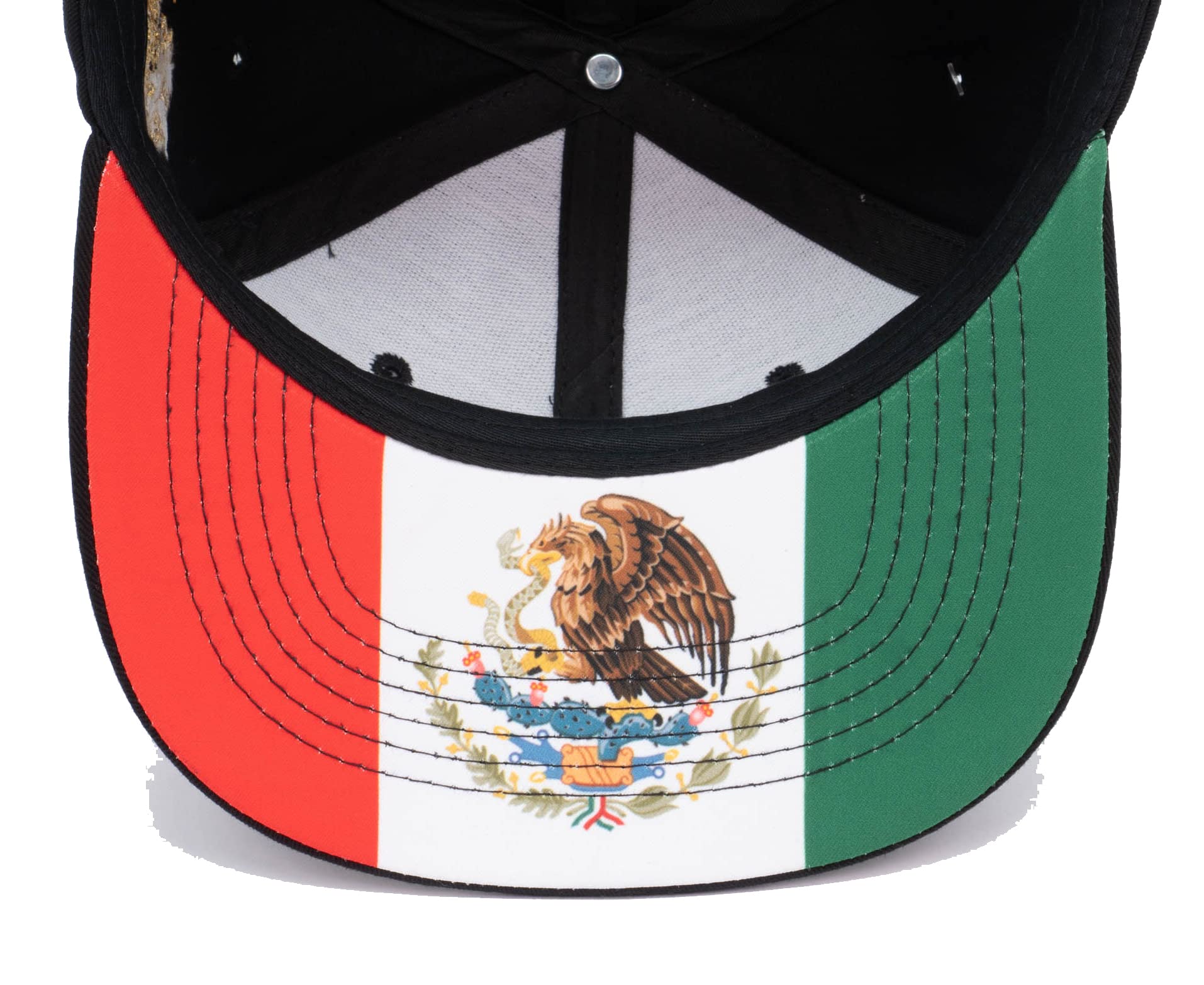 Mexican Hat Mexico State Federal Name Embroidered Snapback Flat Bill Baseball Cap (State-Michoacan) Black