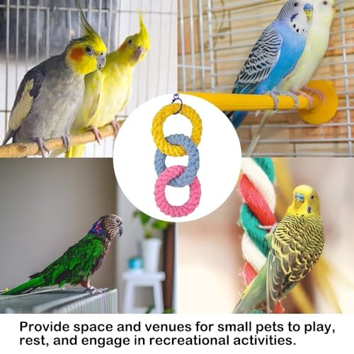 DONGKER Sugar Glider Hanging Climbing Toys,Hanging Three-Ring Swing Cage Toy for Sugar Glider Ferret Hamster Squirrel Chinchilla Parrots Climbing Exercising
