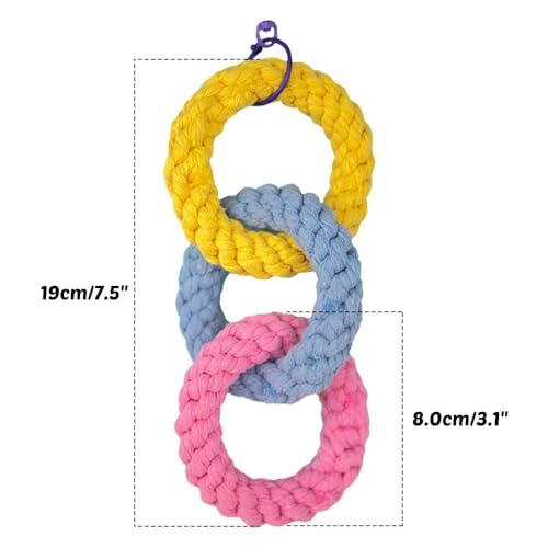 DONGKER Sugar Glider Hanging Climbing Toys,Hanging Three-Ring Swing Cage Toy for Sugar Glider Ferret Hamster Squirrel Chinchilla Parrots Climbing Exercising