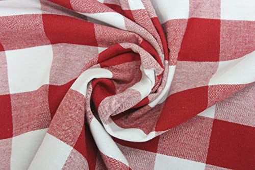 WHITEWRAP Buffalo Check Tablecloth |Red and White|60”x90”| Indoor Outdoor, Restaurant, Hotel Quality| Gingham Table décor | Table Protector for Picnic, Party and Dinner| Tabletop Washable Farmhouse