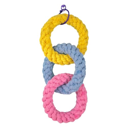 DONGKER Sugar Glider Hanging Climbing Toys,Hanging Three-Ring Swing Cage Toy for Sugar Glider Ferret Hamster Squirrel Chinchilla Parrots Climbing Exercising