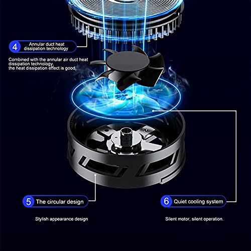 OCUhome Phone Cooler, Powerful Semi-Conductor Radiator Strong Suction High-Speed Rotation Magnetic Semiconductor Phone Cooling Holder for Gaming Phone Black