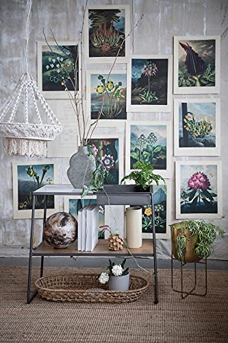 Bloomingville Hand-Woven Rattan Decorative Oval Seagrass and Metal Frame Basket, Natural
