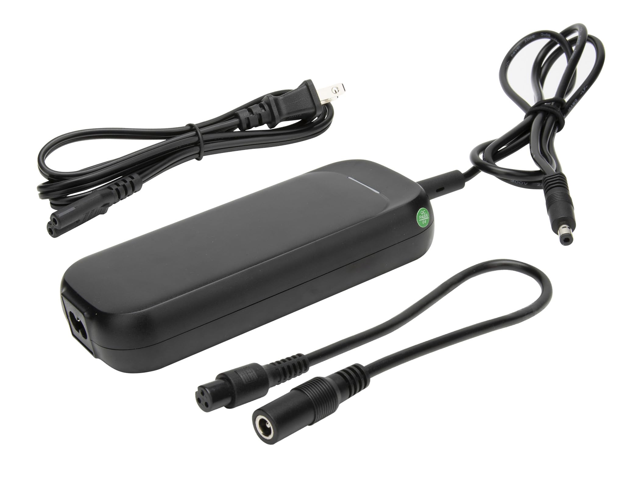 42V 2A Battery Charger Replacement 2 Plugs DC 2.1mm 1 Prong and 8mm 3 Prong Connector for 36V Lithium Battery, Power Supply Adapter 36 Volt Device