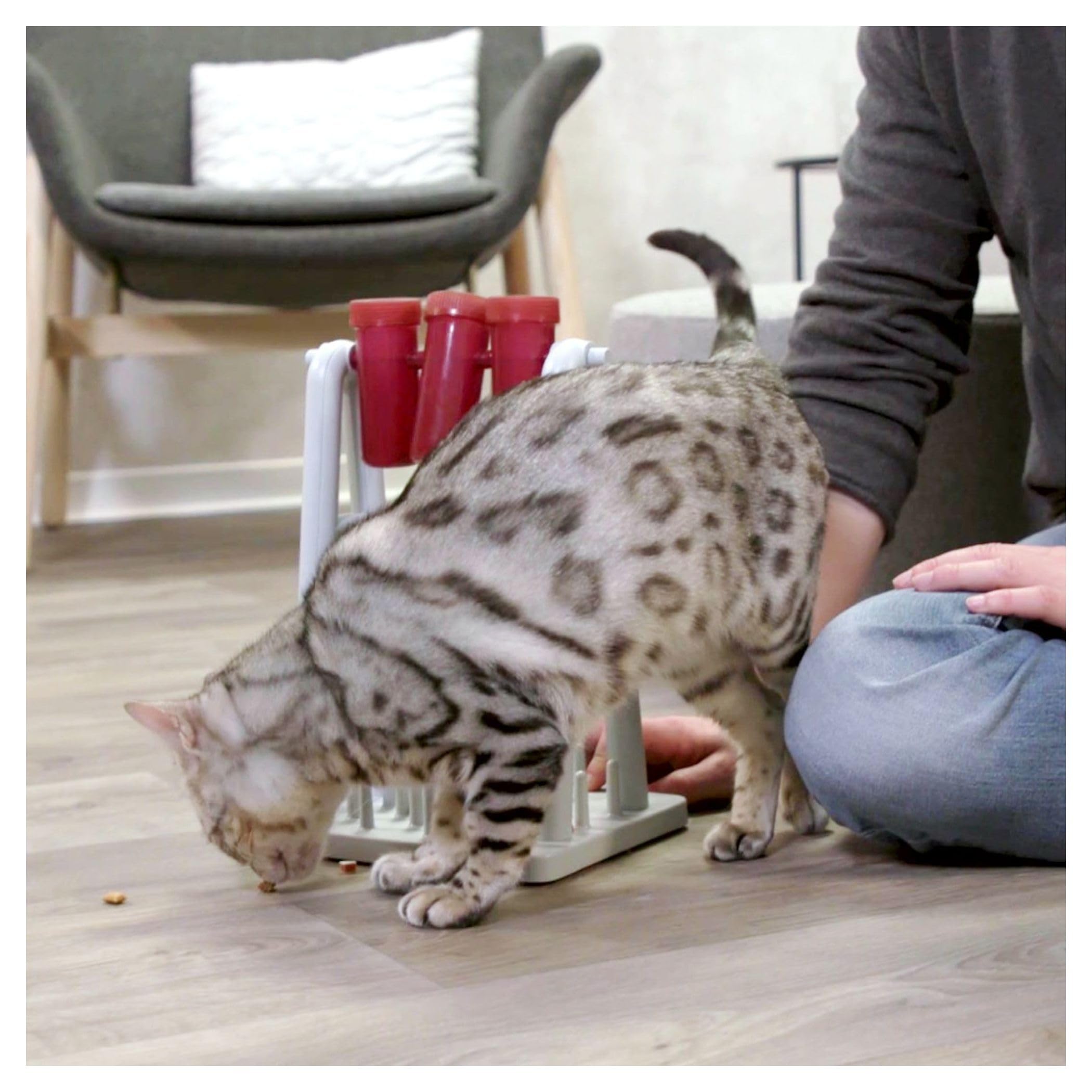 TRIXIE Cat Activity Turn Around Strategy Game, Slow Feeder, Interactive, Treat Toy 9 x 7 x 13 in.