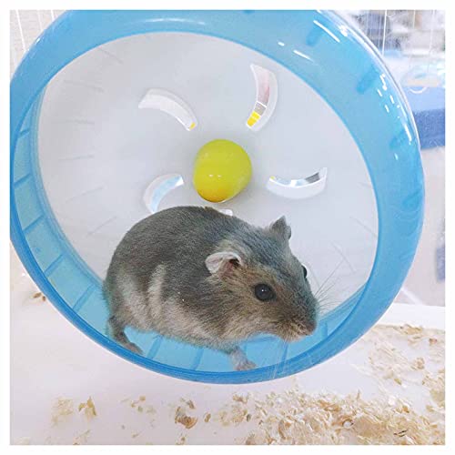 WishLotus Hamster Running Wheel, Silent Jogging Exercise Toy Hamster Cage Accessory for Drawf Hamster Golden Silk Shih Tzu Bear (Blue)