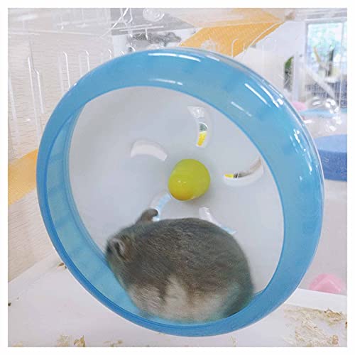 WishLotus Hamster Running Wheel, Silent Jogging Exercise Toy Hamster Cage Accessory for Drawf Hamster Golden Silk Shih Tzu Bear (Blue)