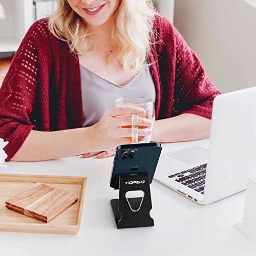 Cell Phone Stand (Black & Grey), Phone Dock, Cradle, Holder, Aluminum Desktop Cellphone Stand with Cable Collective for Office Desk, Bedside Table Compatible with iPhone 12 11 Pro Max