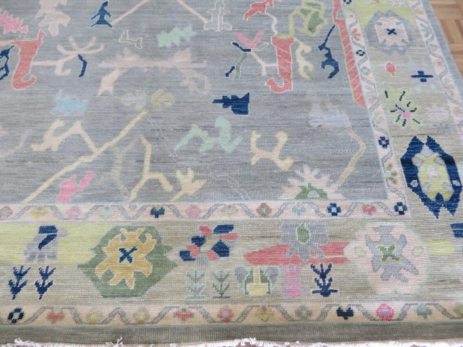 8 x 10 Hand Knotted Gray Turkish Oushak Oriental Rug G14233